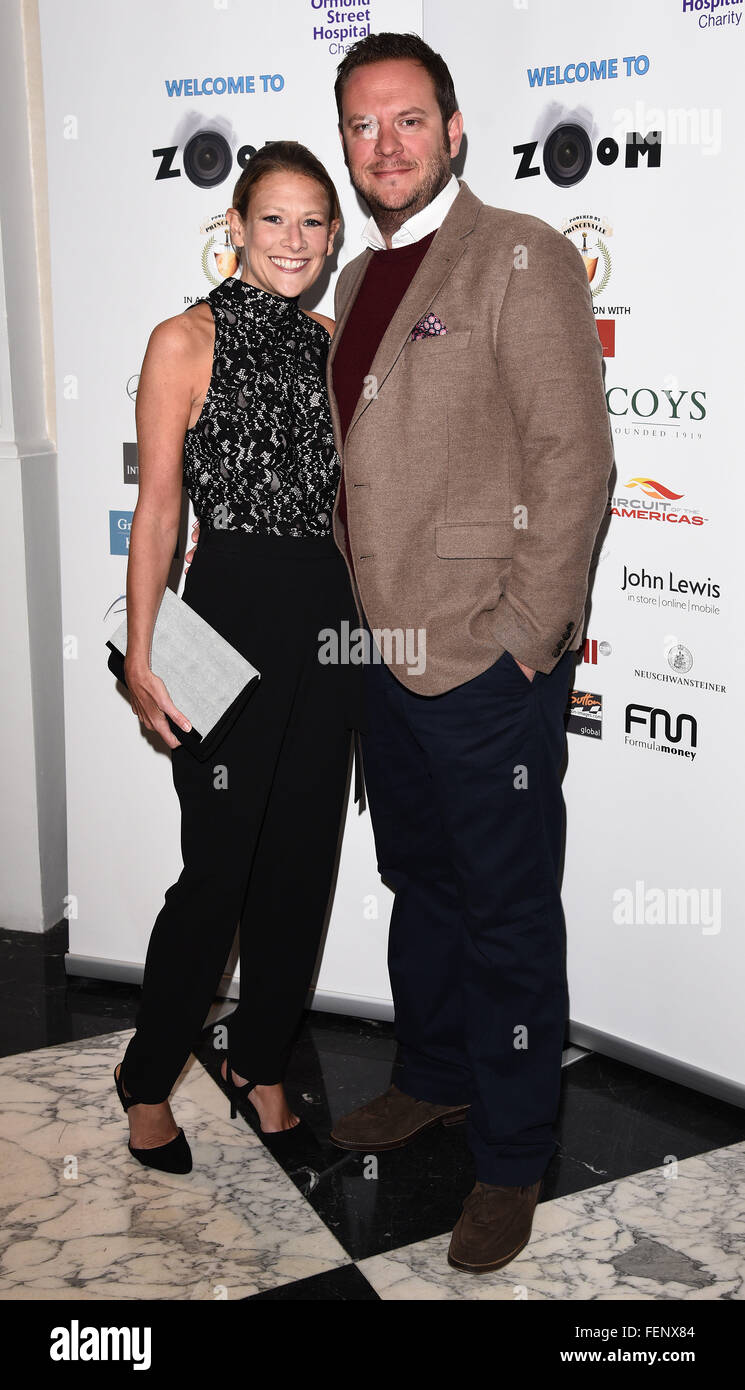 London, UK . Jennie Gow and Jamie Coley at the Zoom F1 Charity Auction ...