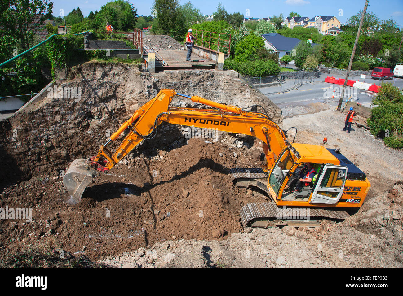 construction workers on road maintenance Stock Photo - Alamy