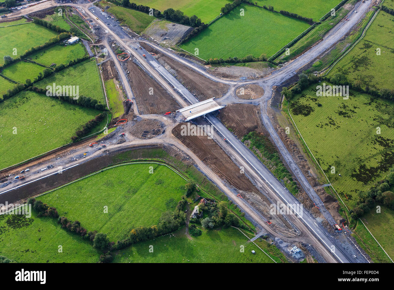 Aerial view highway junctions roundabout hi-res stock photography and ...