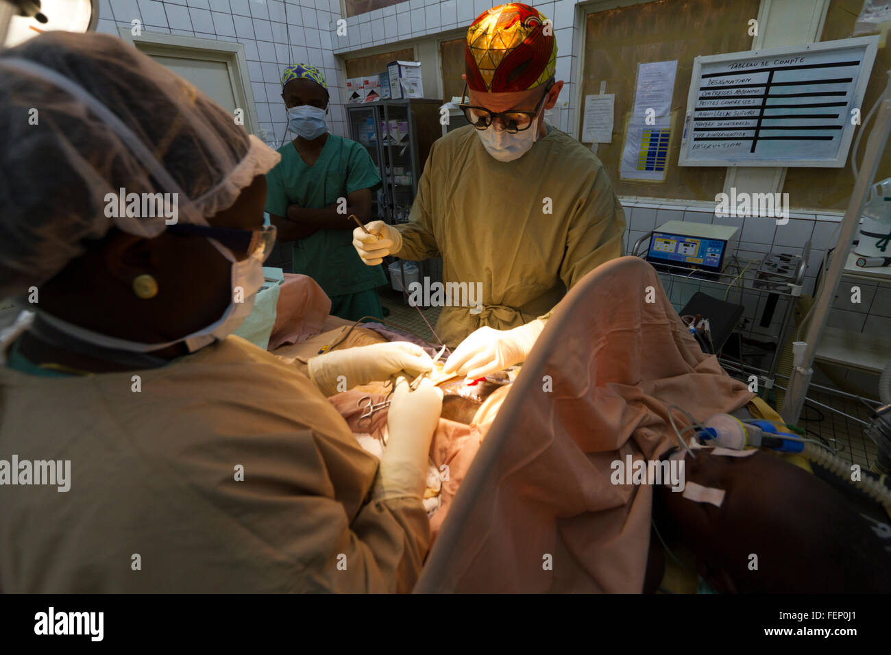 surgery in the operating theater ,MSF hospital, Rutshuru, North Kivu ...