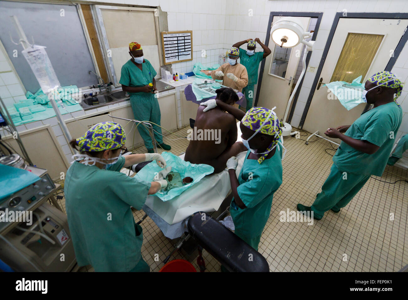 surgery in the operating theater ,MSF hospital, Rutshuru, North Kivu ...