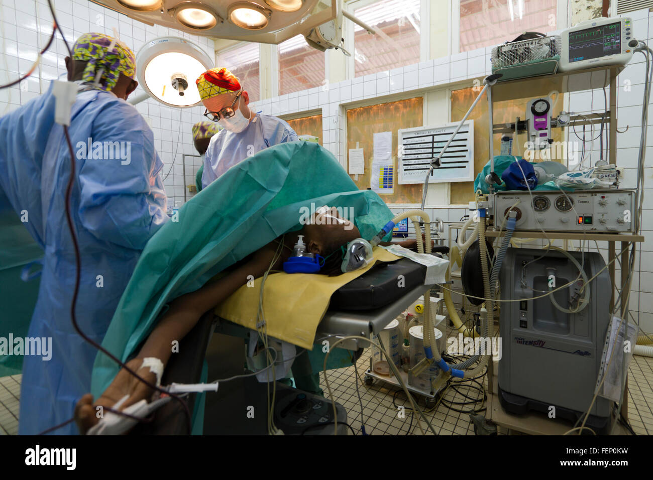 surgery in the operating theater ,MSF hospital, Rutshuru, North Kivu ...