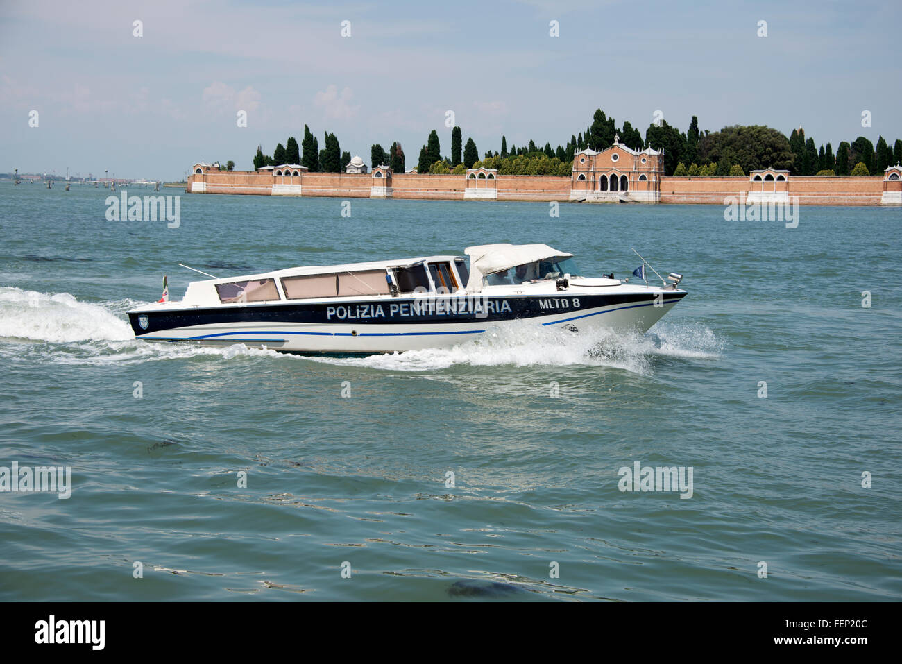 A Polizia Penitenziaria (Prison Police) boat in Venice, Italy Stock ...