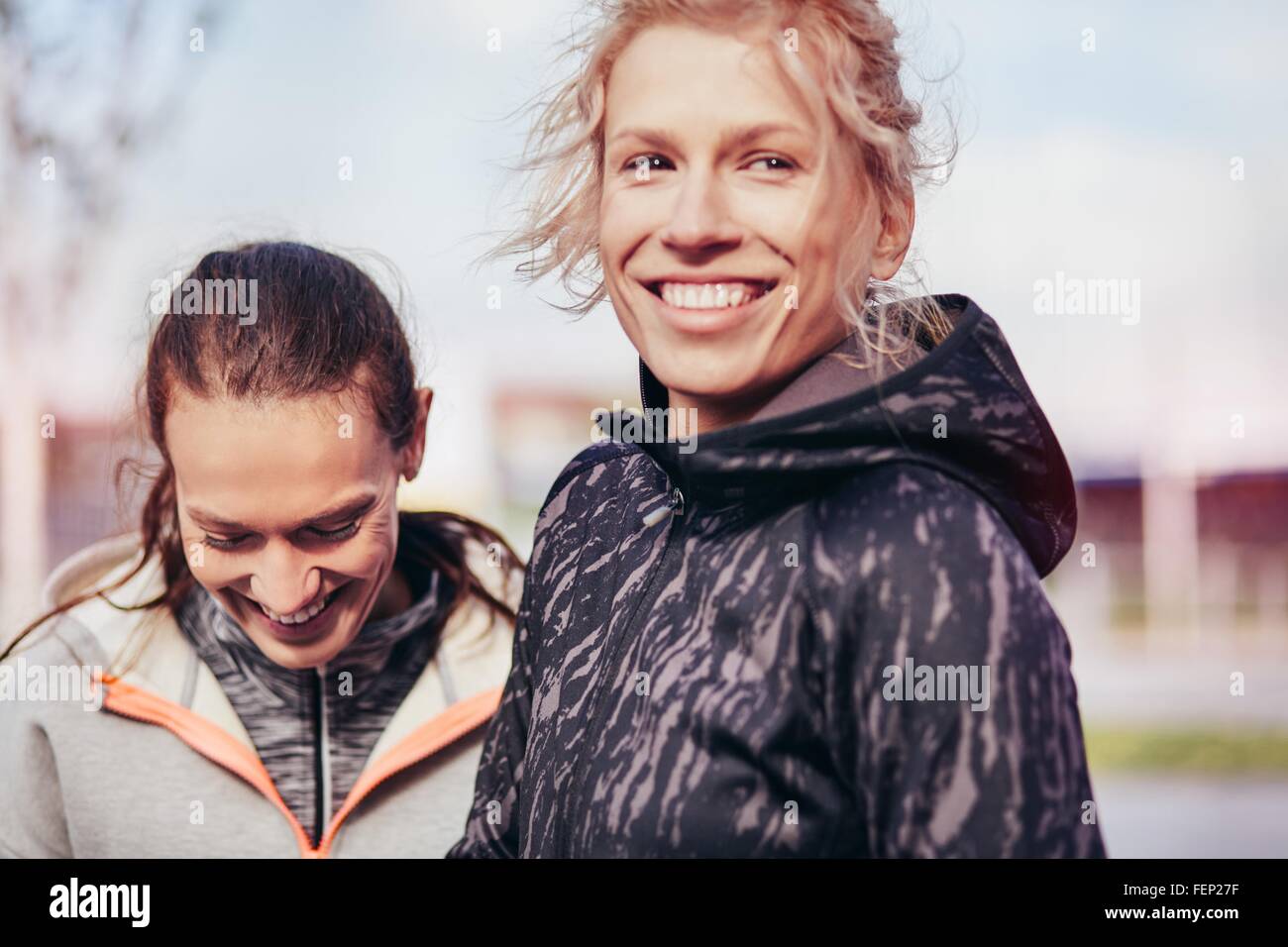 Happy female runner hi-res stock photography and images - Alamy