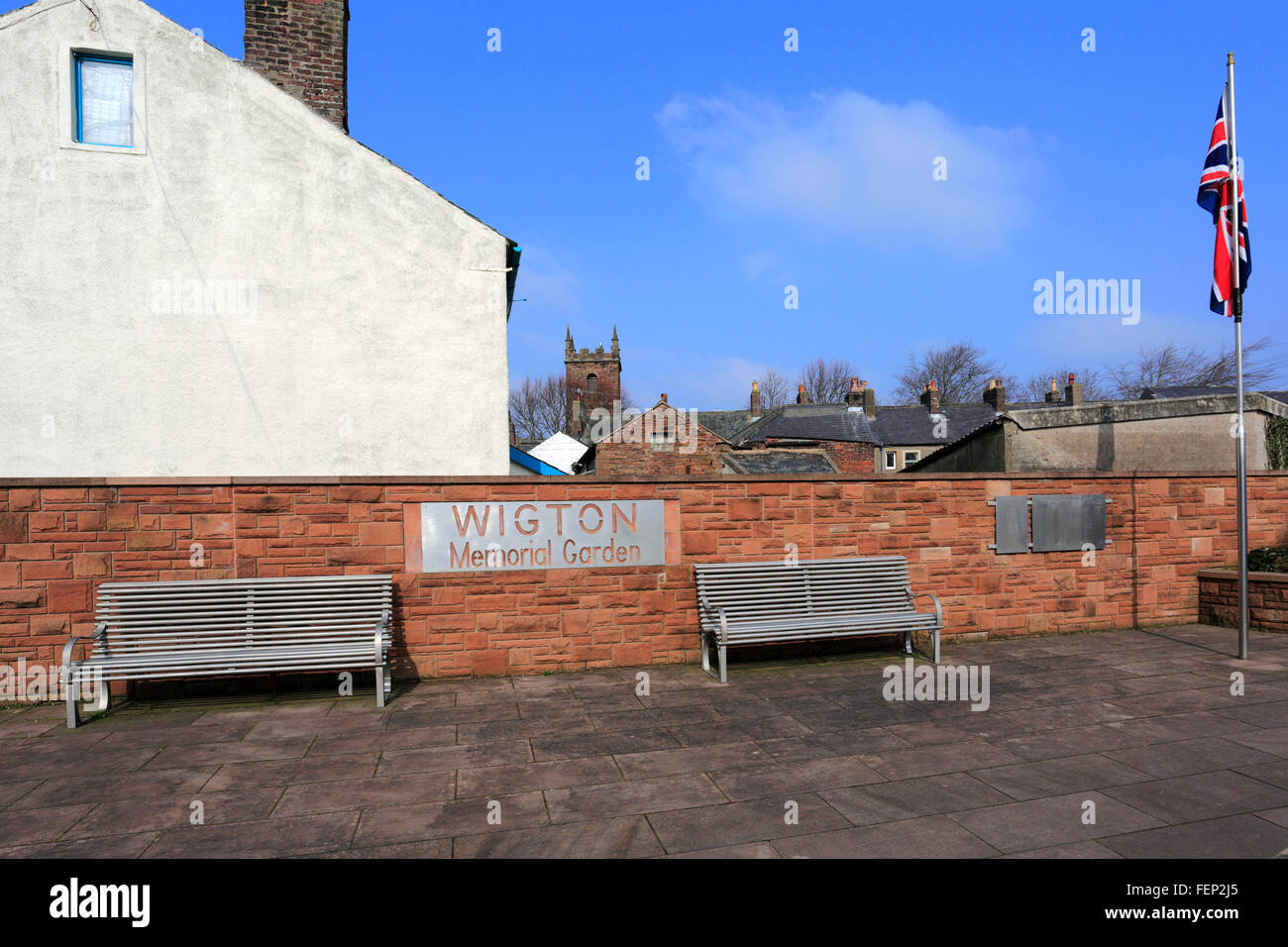 The Memorial Gardens, Wigton town, Allerdale, Cumbria county, England ...