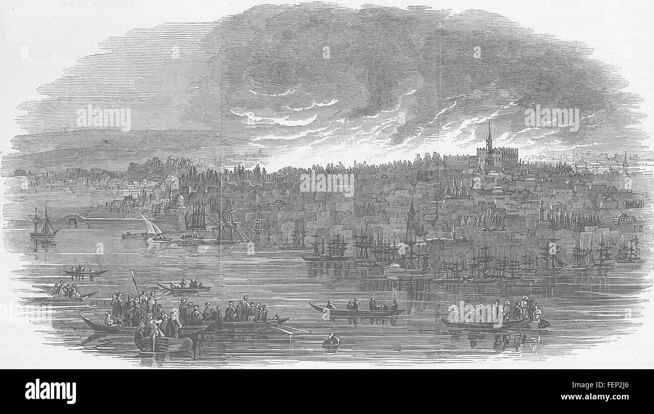 ISTANBUL Great fire at Pera 1847. Illustrated London News Stock Photo ...