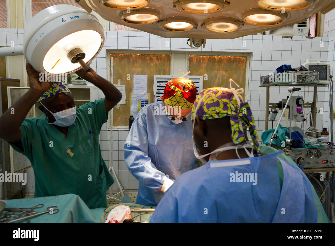 surgery in the operating theater ,MSF hospital, Rutshuru, North Kivu ...