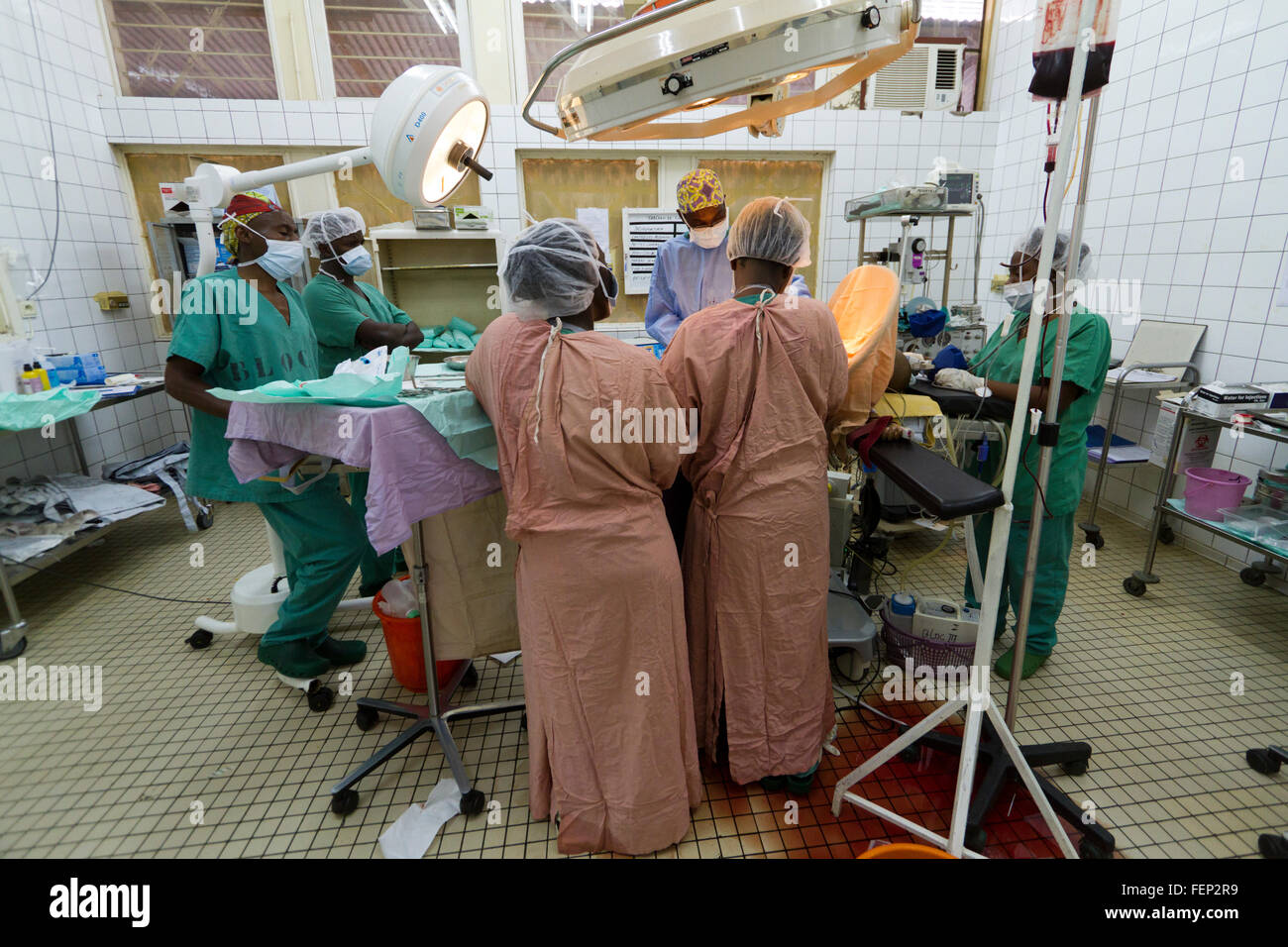 surgery in the operating theater ,MSF hospital, Rutshuru, North Kivu ...