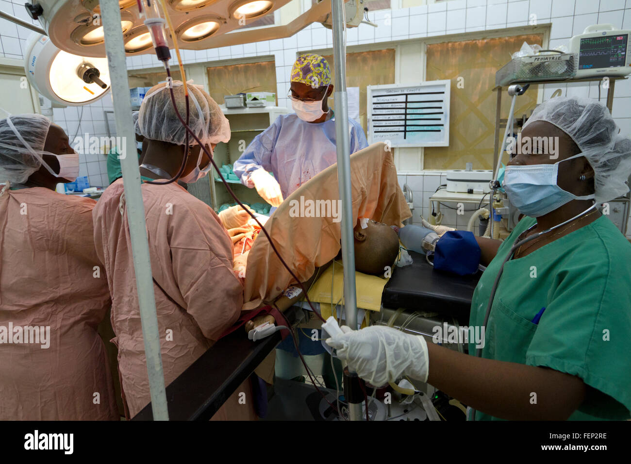 surgery in the operating theater ,MSF hospital, Rutshuru, North Kivu ...