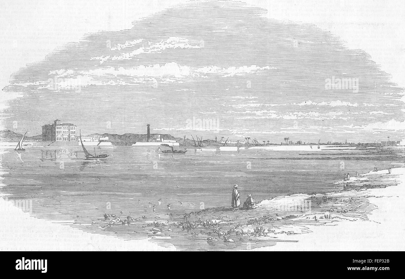 EGYPT Palace of Abbas Pacha at Benha. Proposed bridge Damietta branch ...