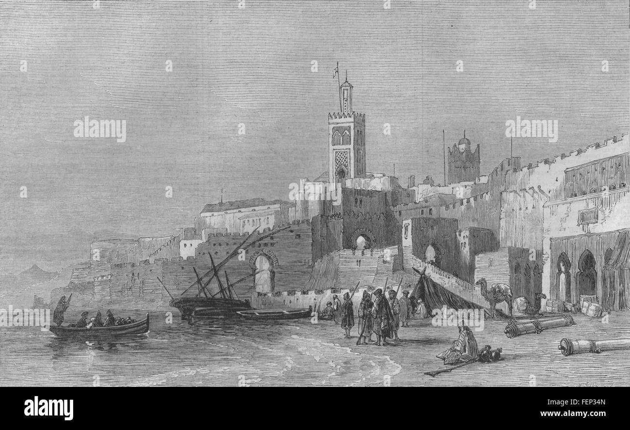 MOROCCO Port of Tangier. Tangier 1860. Illustrated London News Stock ...