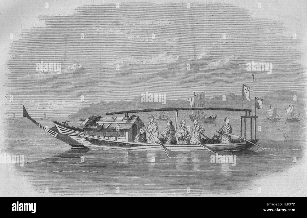 JAPAN Government Boat 1861. Illustrated London News Stock Photo - Alamy