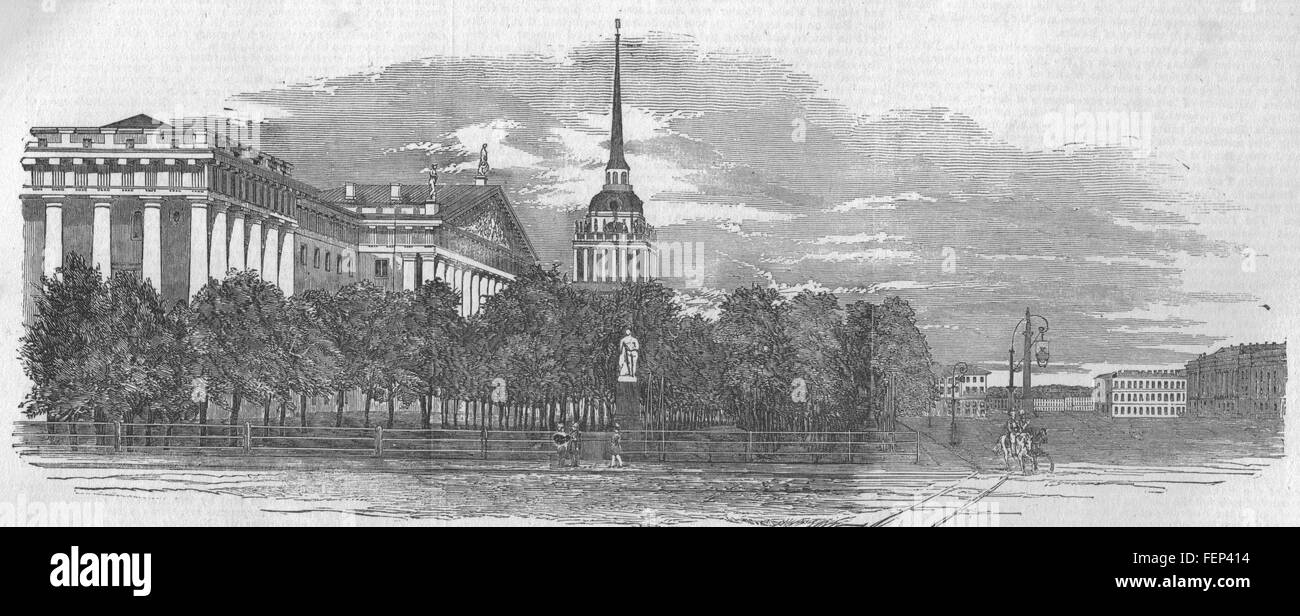 ST PETERSBURG The Admiralty. Russia 1853. Illustrated London News Stock ...