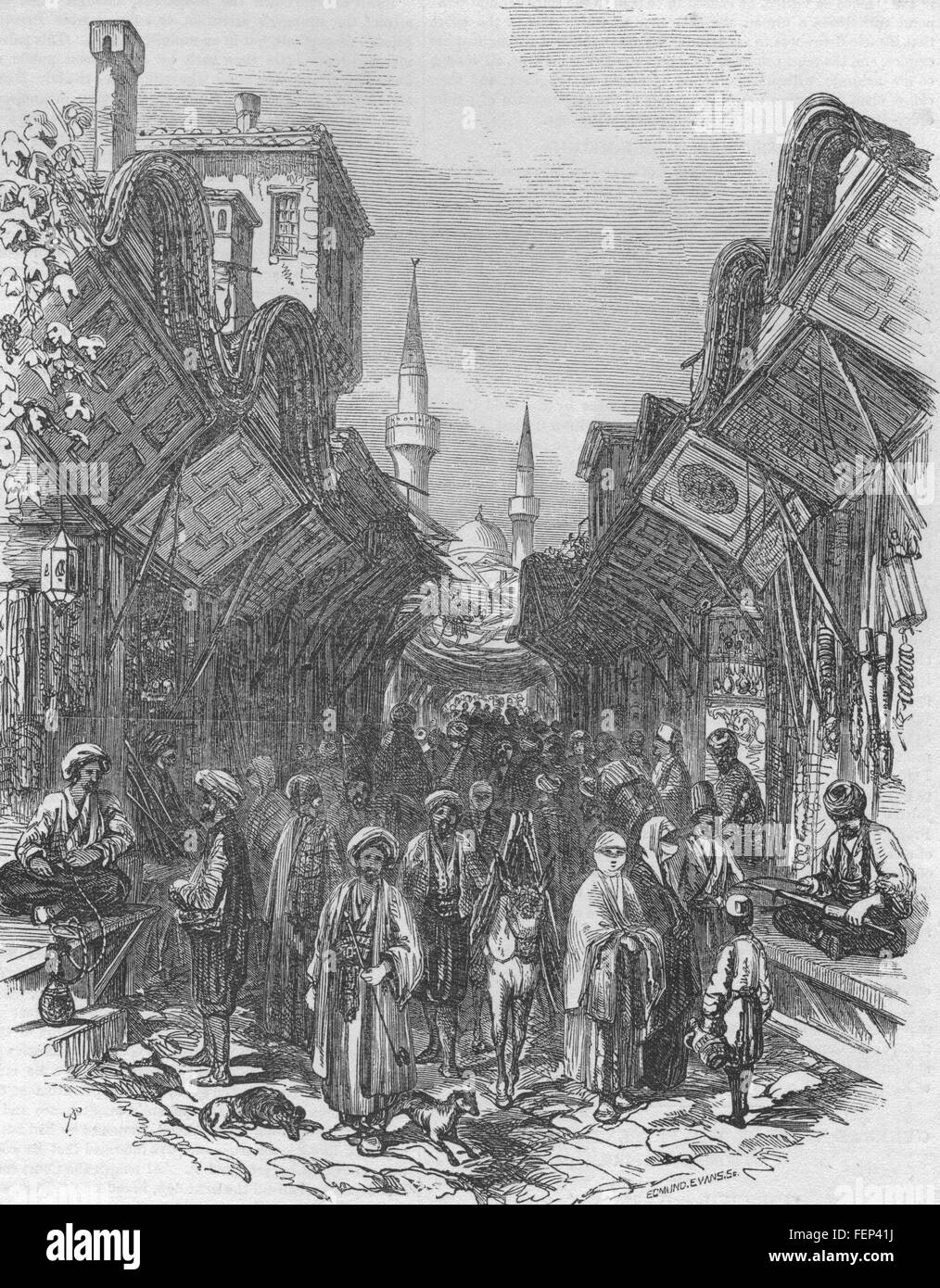TURKEY A Street in Constantinople (Istanbul) 1853. Illustrated London ...