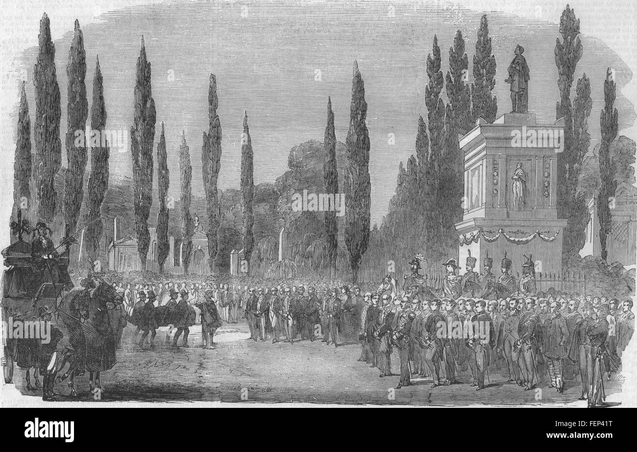 PARIS Funeral of François Arago, in Pere La Chaise 1853. Illustrated ...