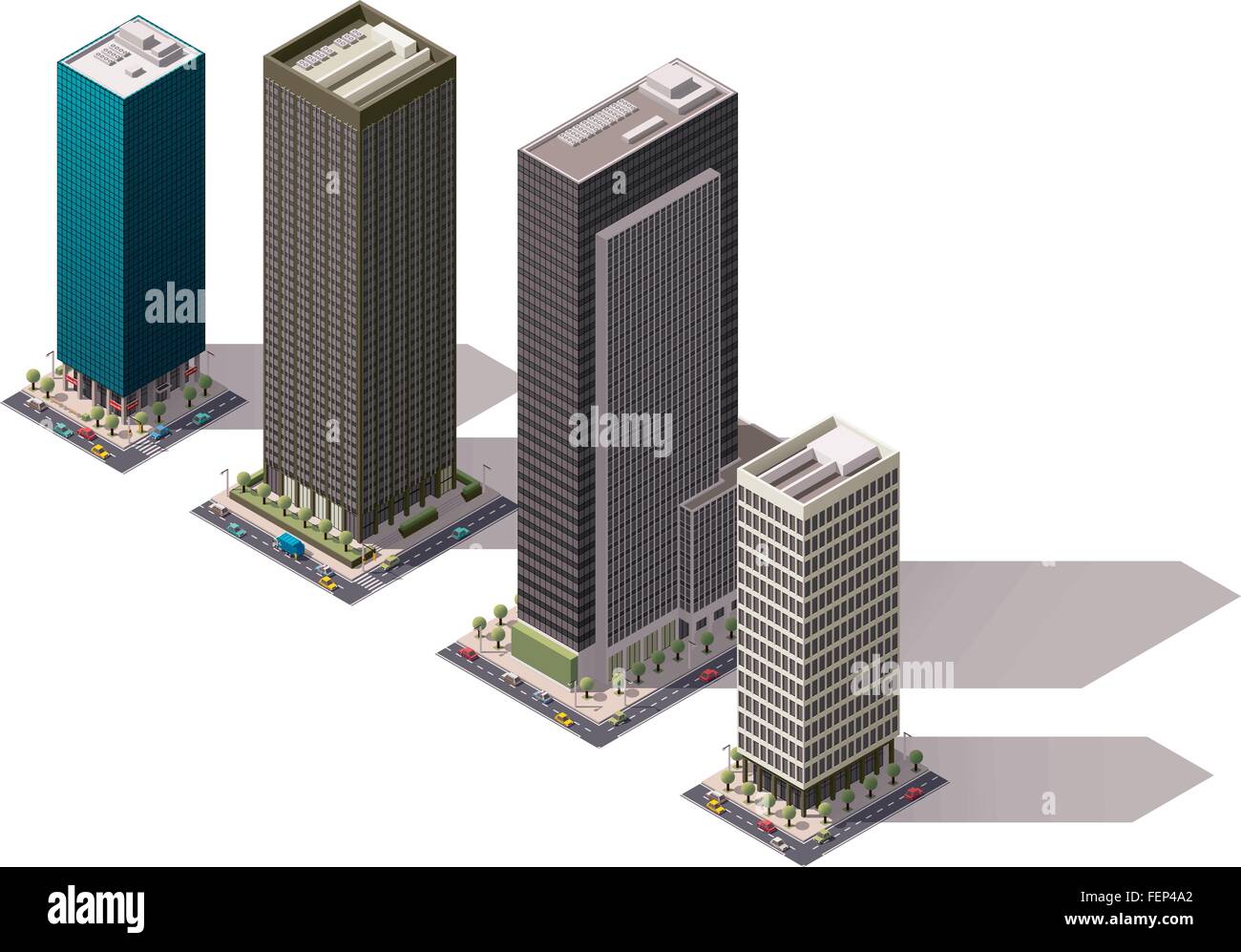 Vector isometric buildings set Stock Vector Image & Art - Alamy