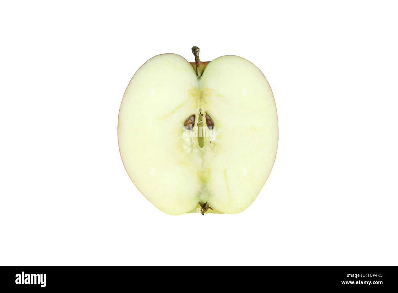 Fresh apple cutted in half isolated on white background Stock Photo - Alamy