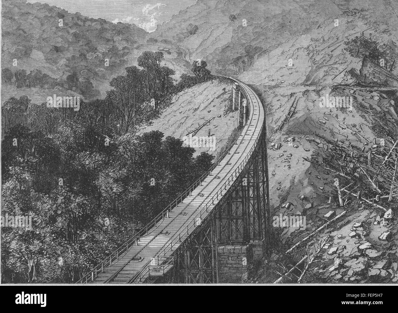 BRAZIL The Serra Viaduct, St Paul's railroad 1868. Illustrated London ...