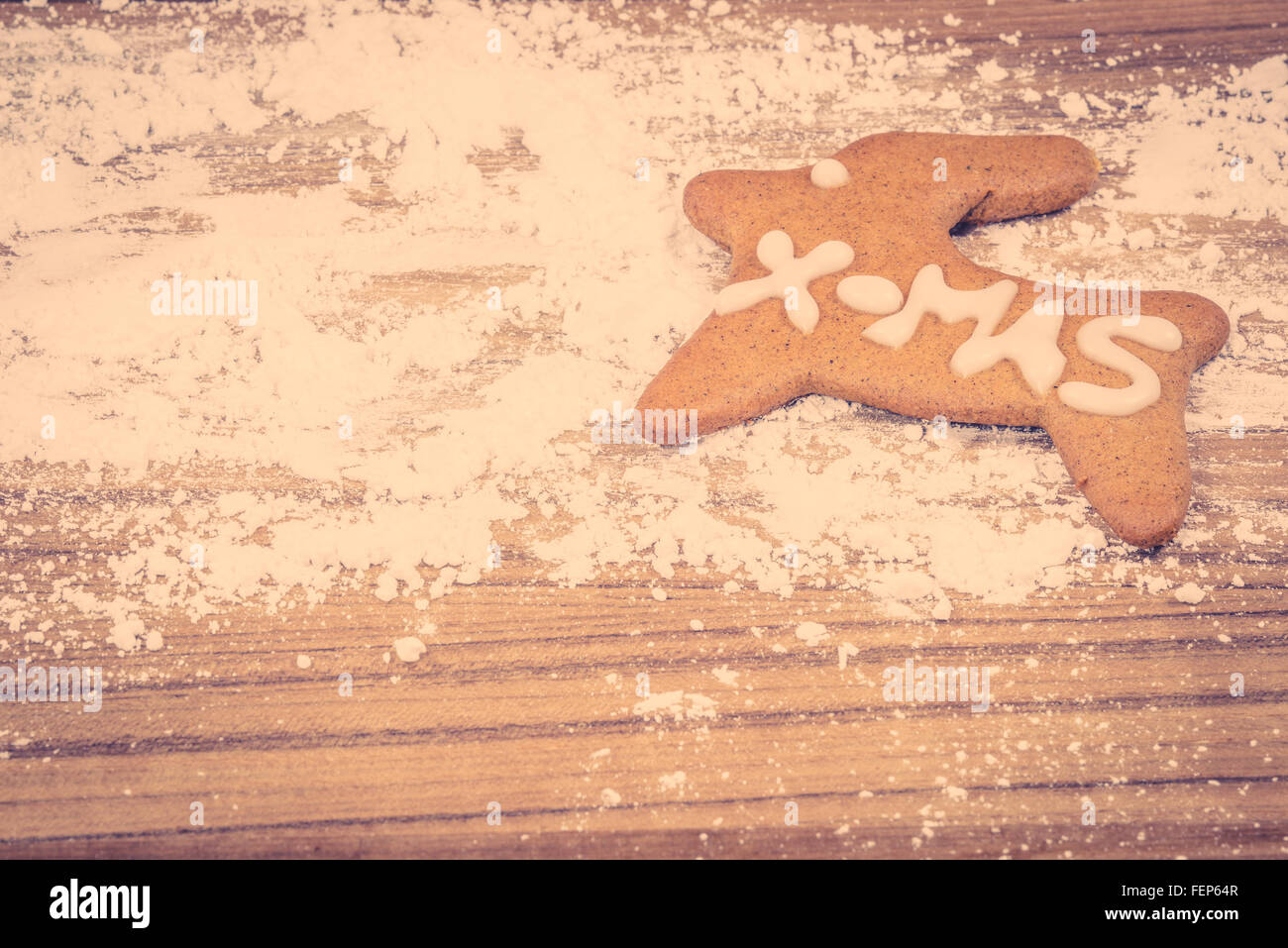 Xmas cookie shaped as a goat on a kitchen table Stock Photo - Alamy