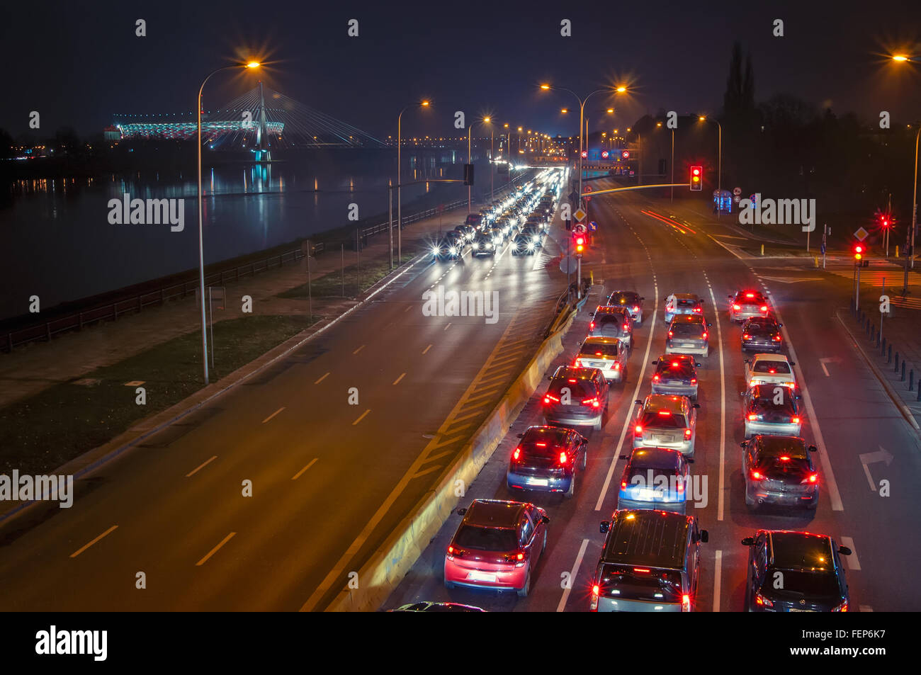 Highway at night Stock Photo - Alamy