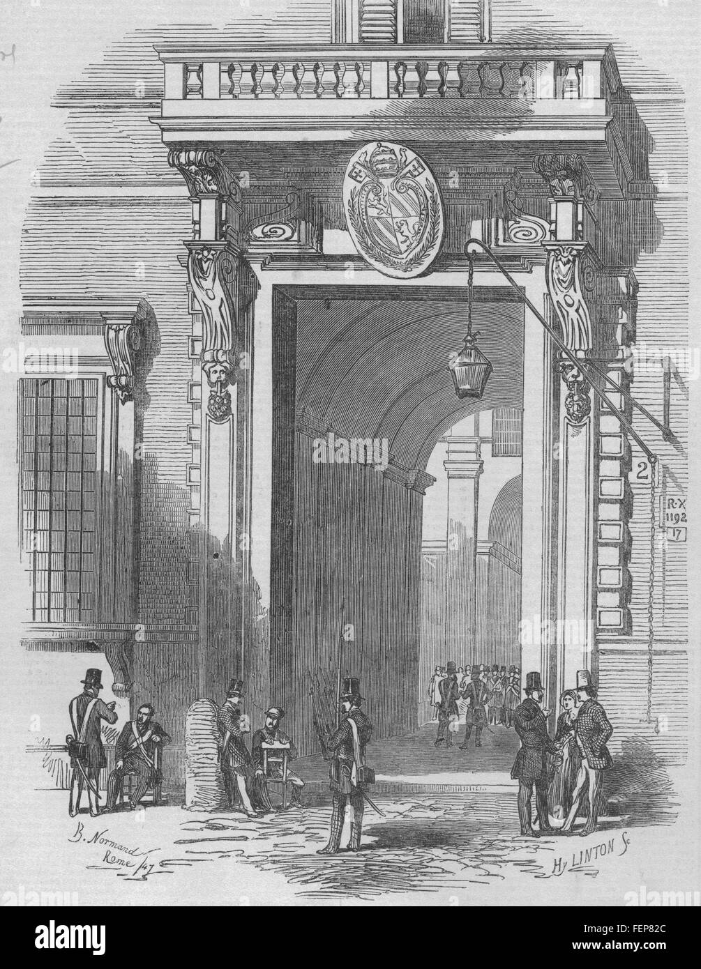 ROME The civic guard house 1847. Illustrated London News Stock Photo ...
