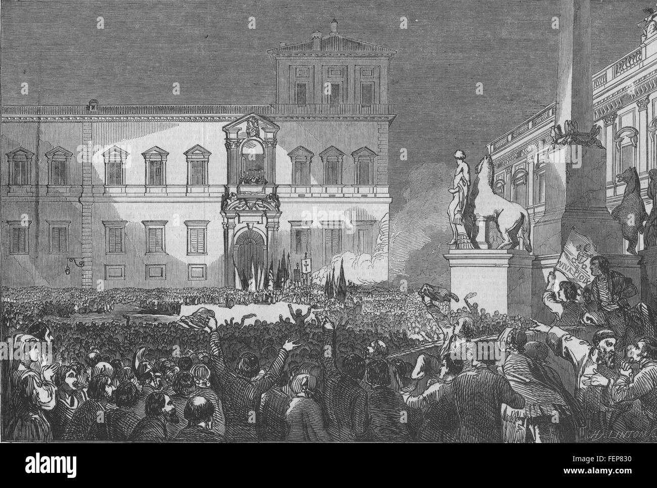 ITALY Italian Revolution 1848 Municipal benediction at the Quirinal ...