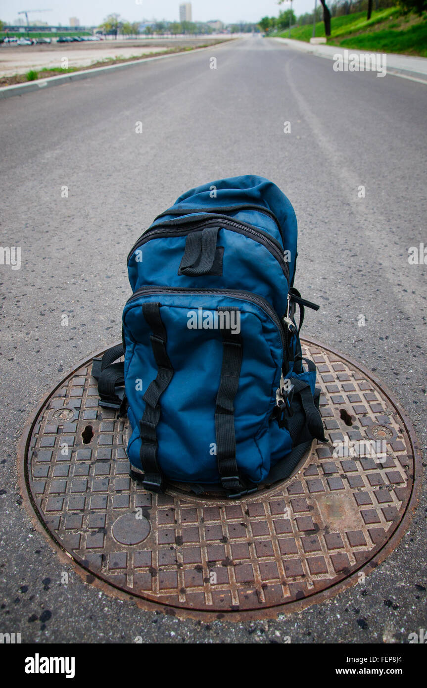 Backpack road hi-res stock photography and images - Alamy