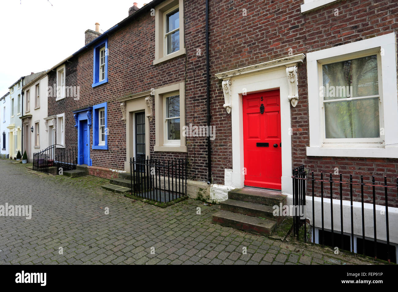 Georgian houses along Proctors Row, Wigton town, Allerdale, Cumbria ...