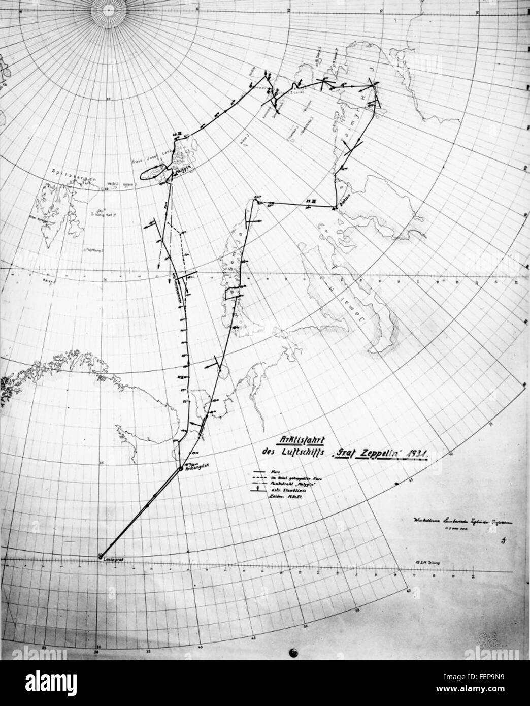 The LZ-127 Graf Zeppelin's route map for its 26-30 July 1931 flight is ...