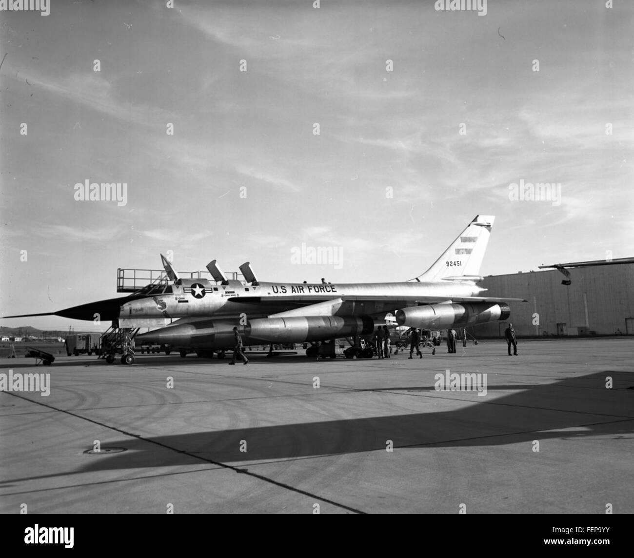 The Convair B-58 Hustler 59-2451 is shown before setting the Bleriot ...