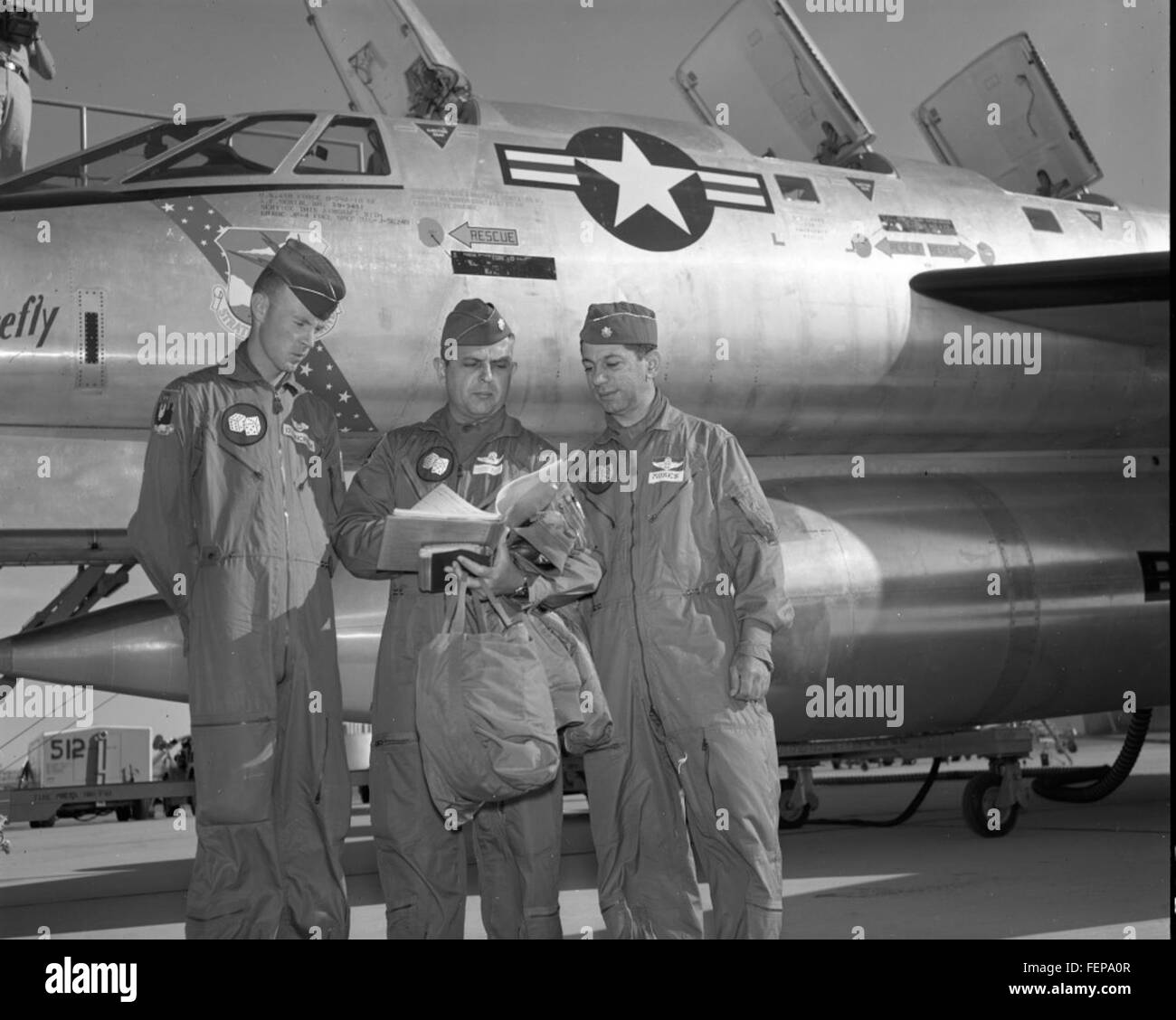 Convair B-58 flight crew Maj Elmer E Murphy, Maj Eugene Stock Photo - Alamy