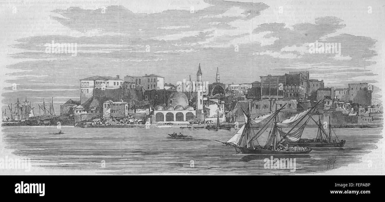 CRETE Cretan Revolt 1866-69 The town of Chania. Greece 1867 ...