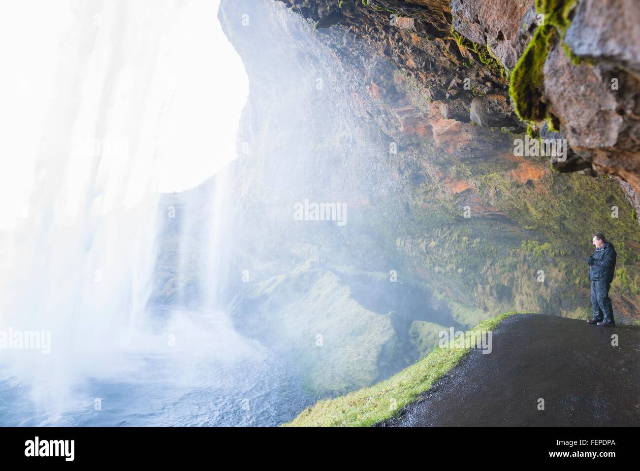 Man watching waterfall hi-res stock photography and images - Alamy