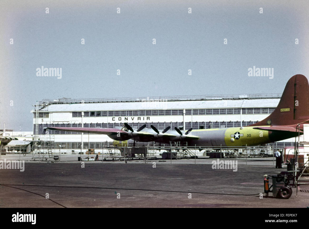 This image features the Convair B-36B 44-92033 during its production at ...