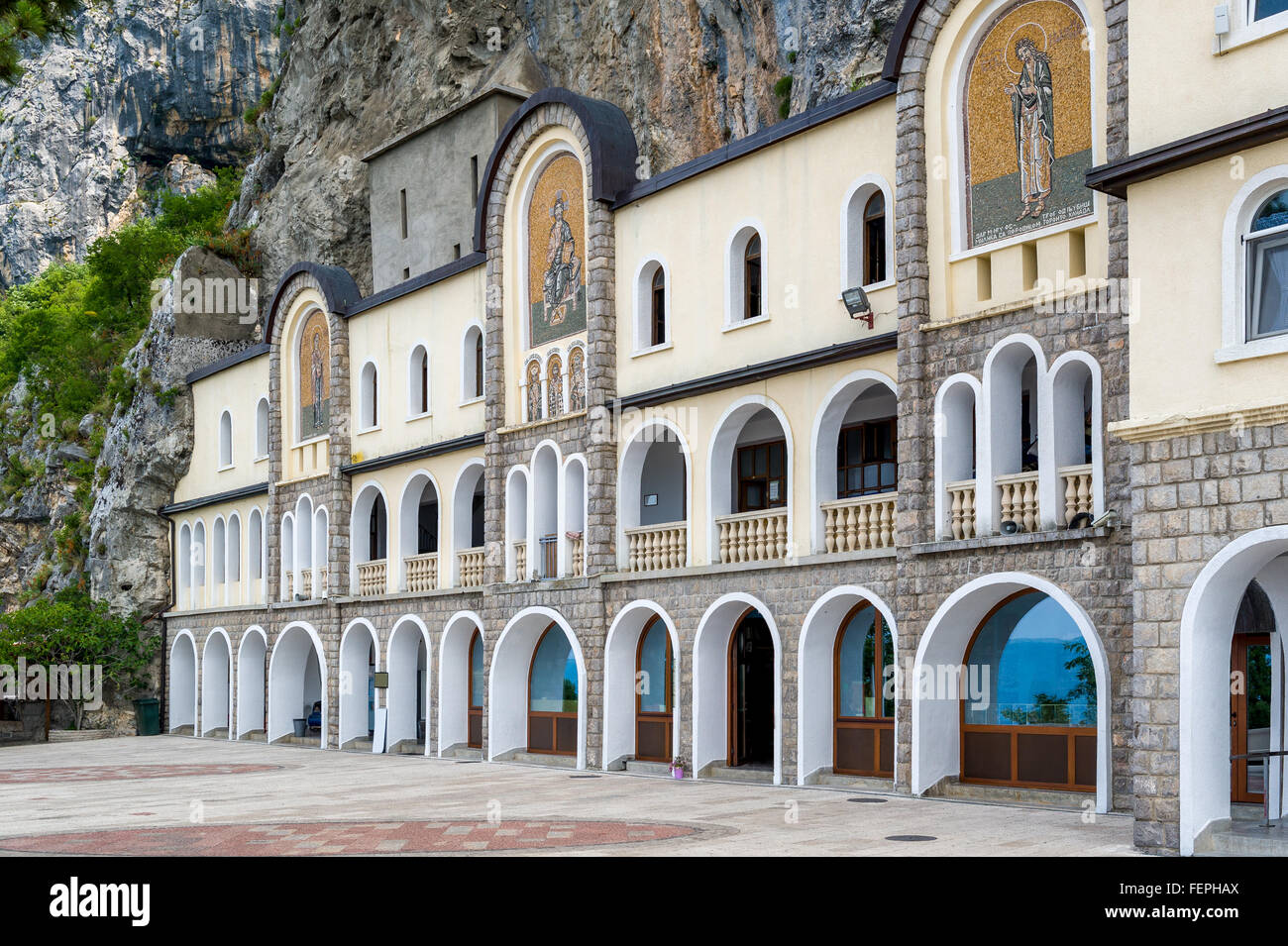 Ostrog upper church buildings facade Stock Photo - Alamy
