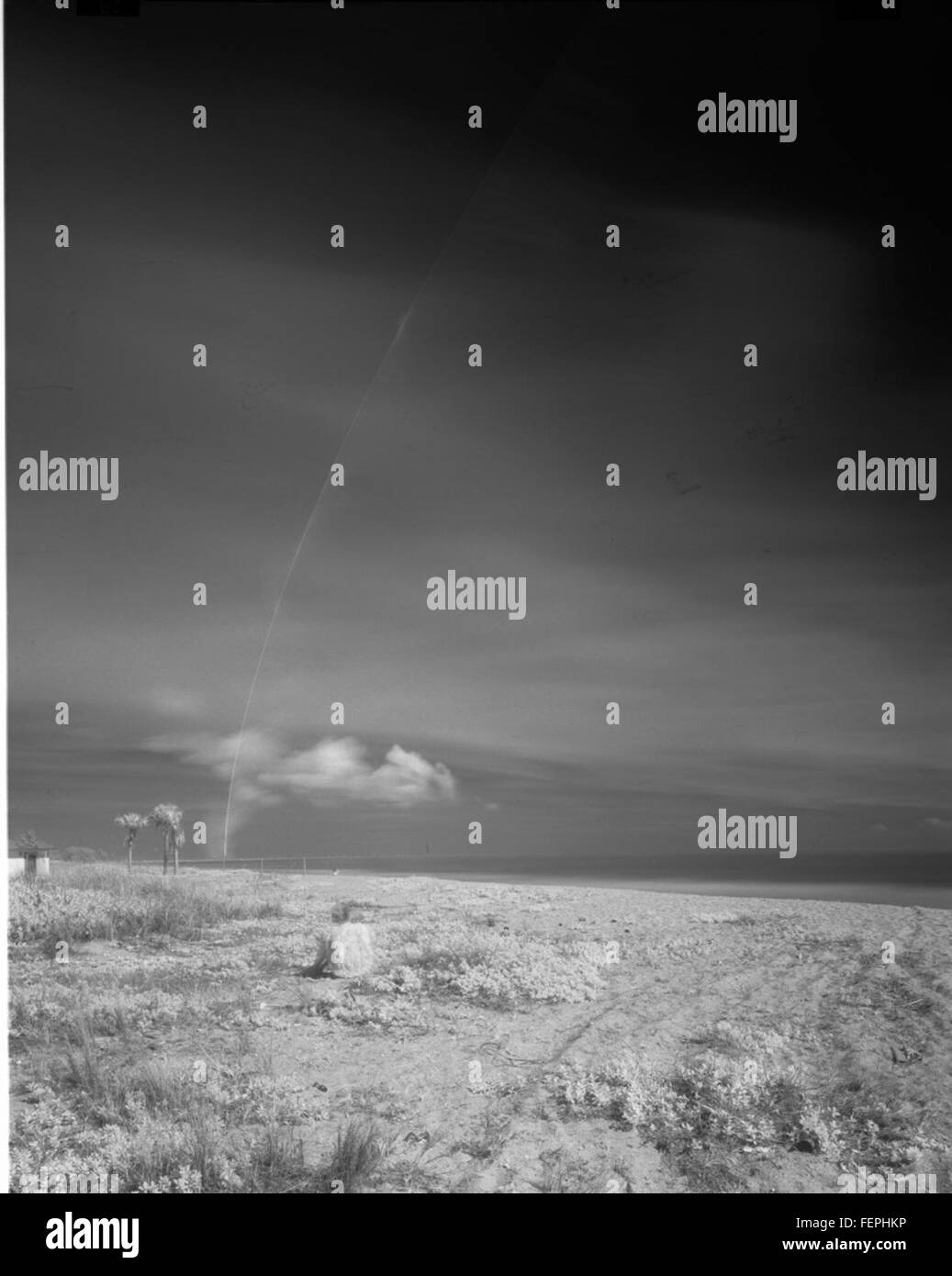 The Streak Polaris Missile, photographed during an infrared beach test ...