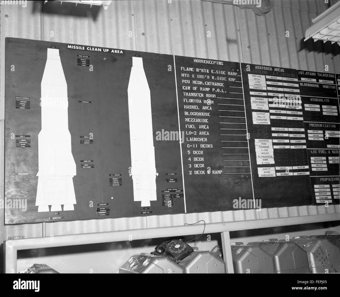 This image documents the missile assignment board at Complex 11 ...