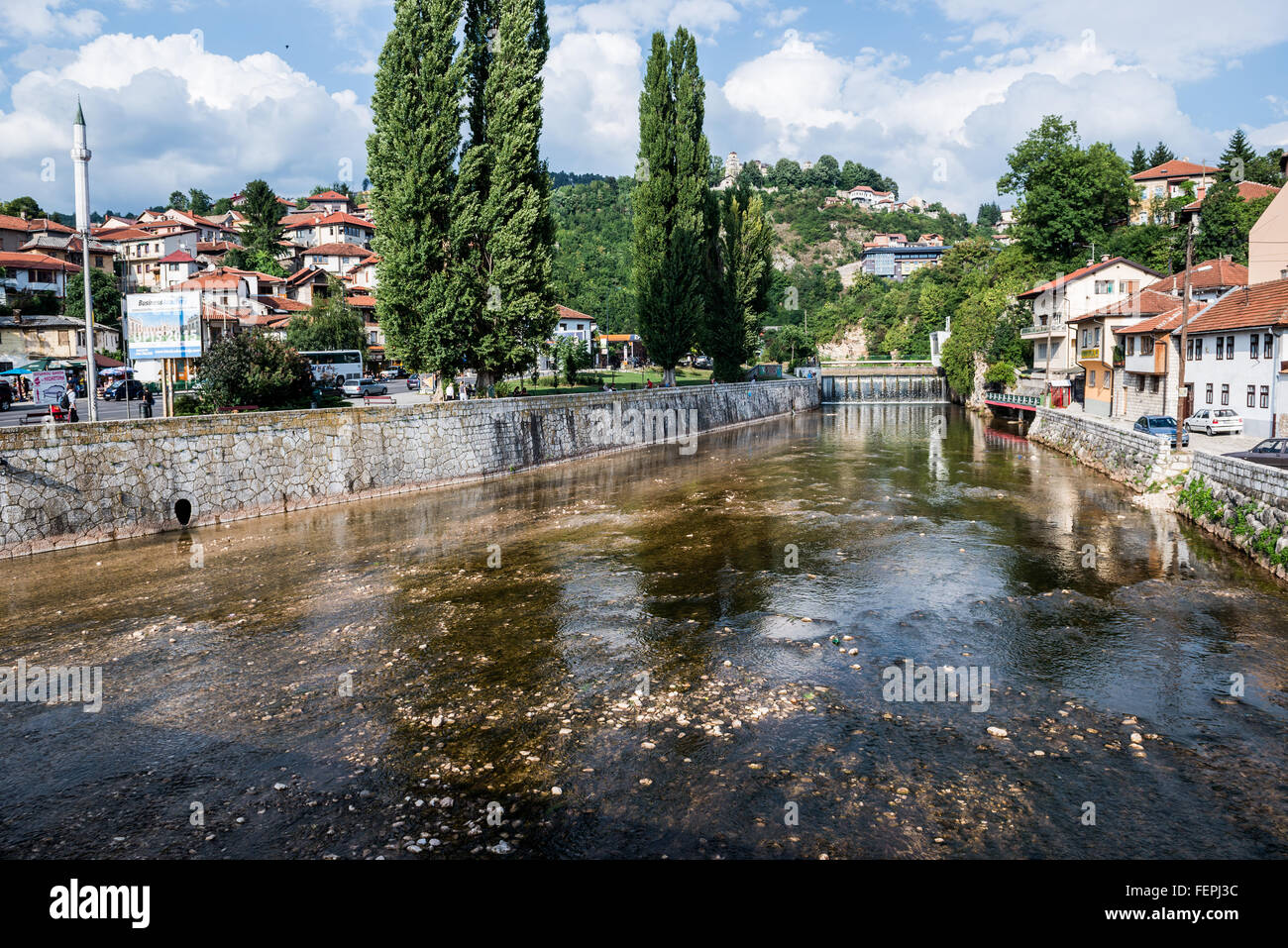 Miljacka River in Sarajevo, Bosnia and Herzegovina Stock Photo - Alamy