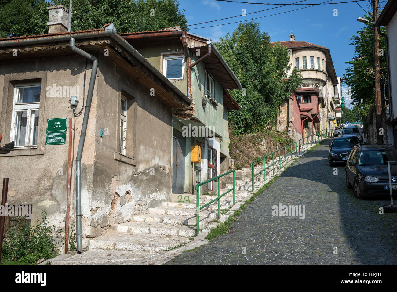 Houses in Alifakovac district, Old Town of Sarajevo, Bosnia and ...