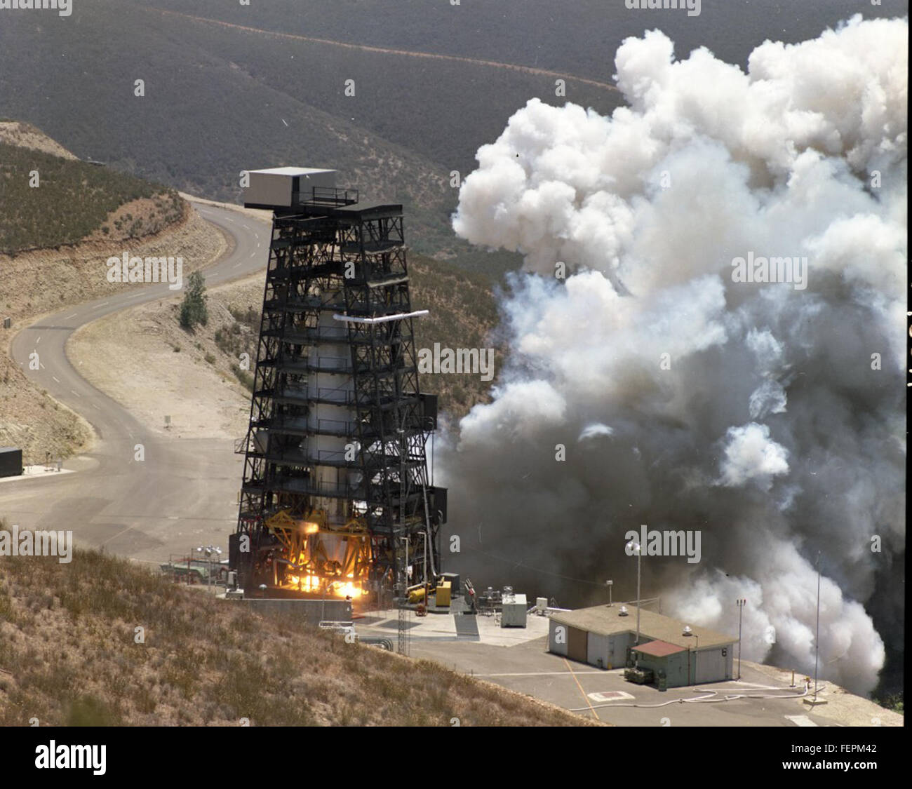 Atlas 2D Details Static Firing Test on Missile 2D Stock Photo - Alamy