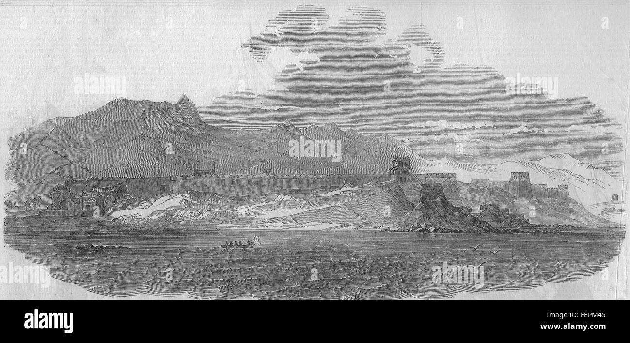 CHINA General view of the Great Wall of China, from the sea 1850 ...