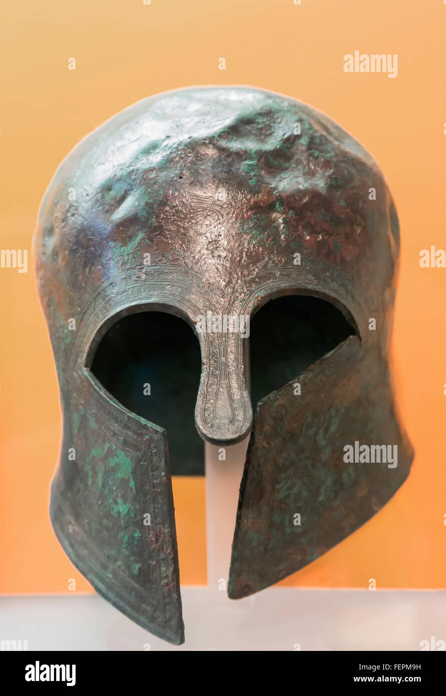 Greek corinthian bronze helmet seventh hi-res stock photography and images - Alamy