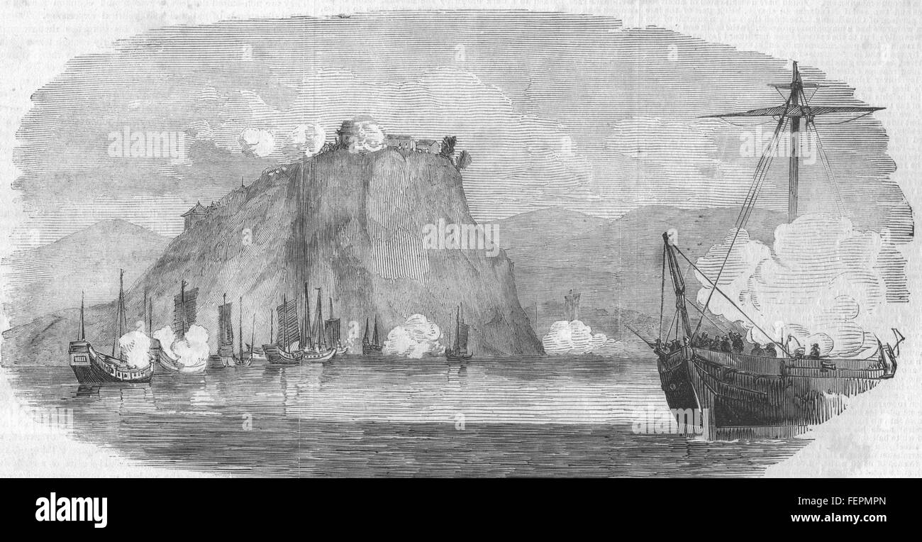 CHINA Taiping Rebellion HMS Hermes shelling Chin-Kiang-Foo 1853 ...