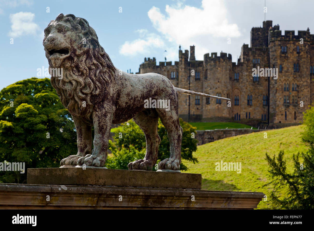 Alnwick castle harry lion hi-res stock photography and images - Alamy