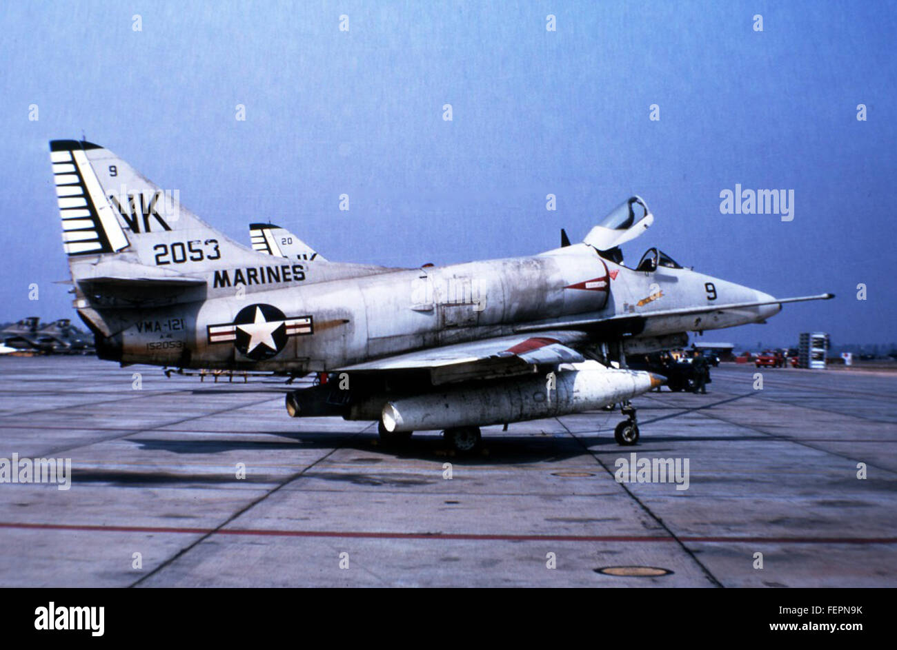 The Douglas A-4E Skyhawk, serial number 152053, operated by VMA-121 at ...