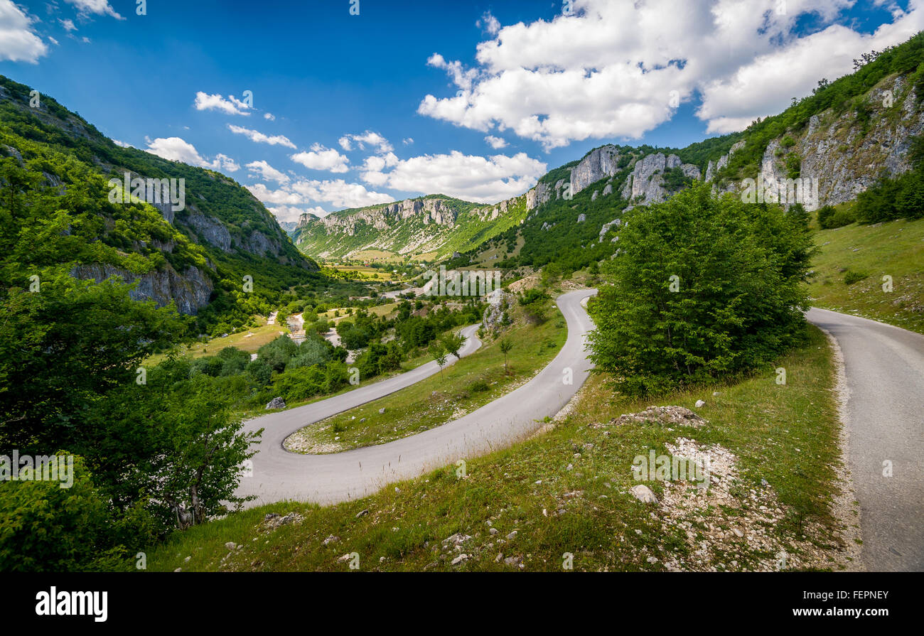 Serpentine mountain road Stock Photo - Alamy
