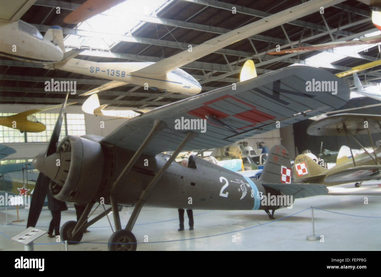 The PZL P.11c, displayed at the Polish Air Museum in 2006, was a Polish ...