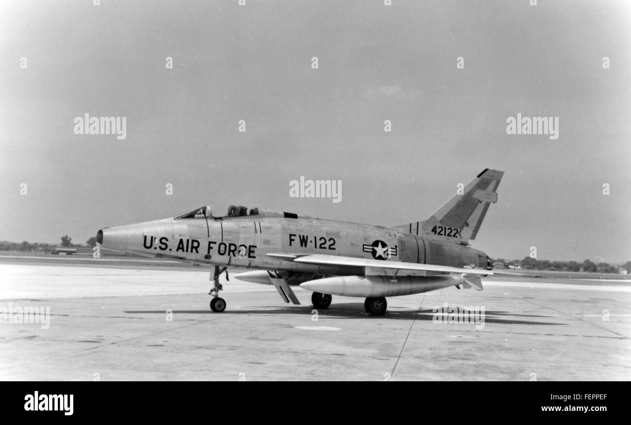 The North American F-100 Super Sabre, specifically the F-100D-1 variant ...