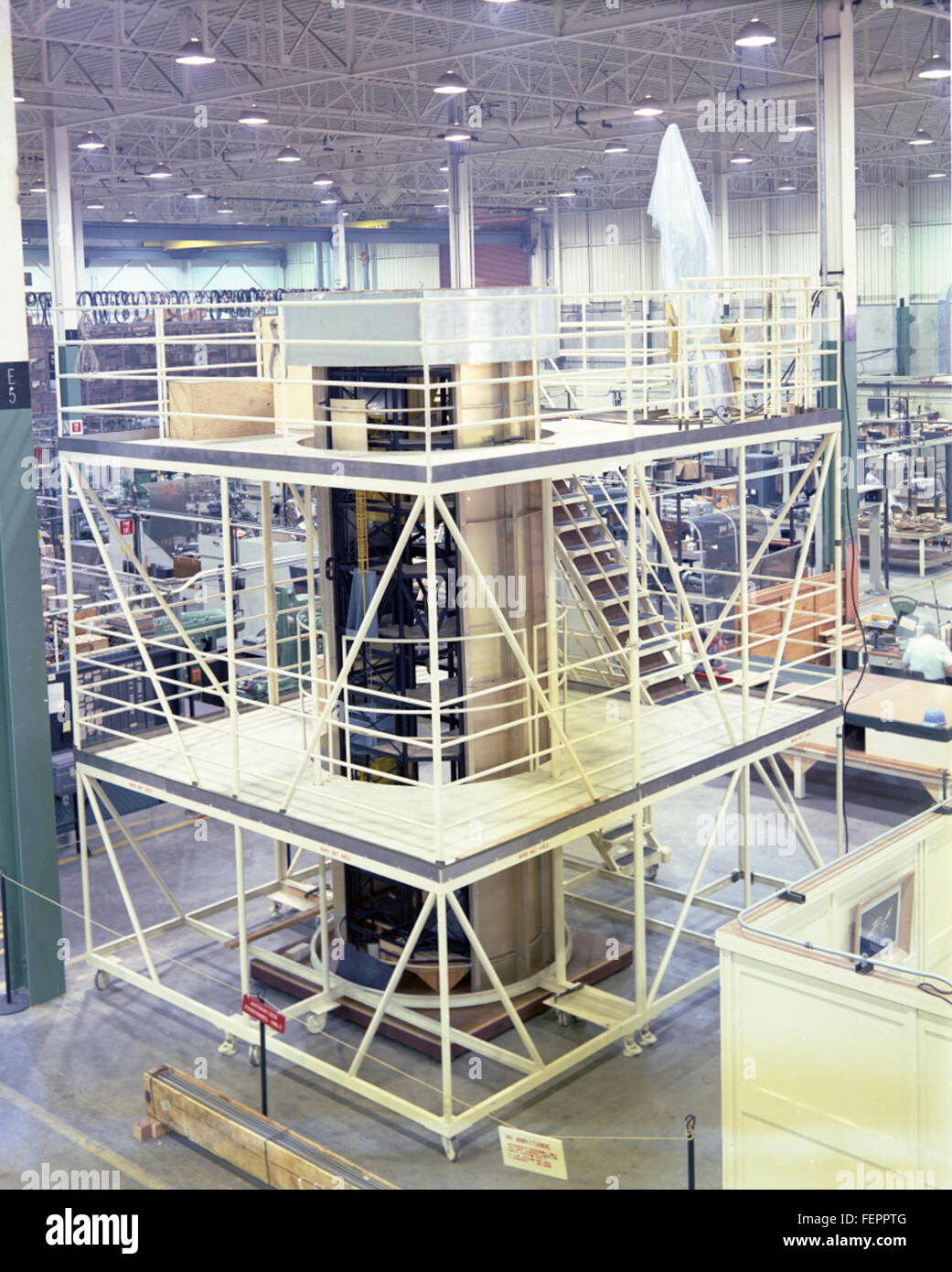 This detailed model of the Atlas missile silo mock-up provides a scaled representation of the ...