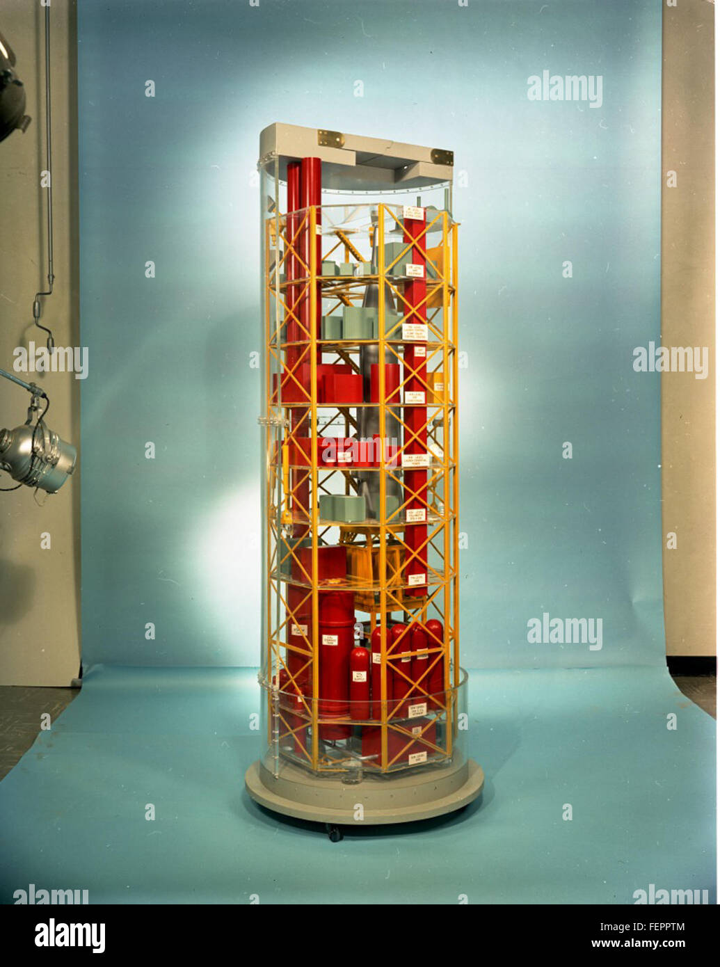 This image details an Atlas model launcher, a 1:120 scale underground ...